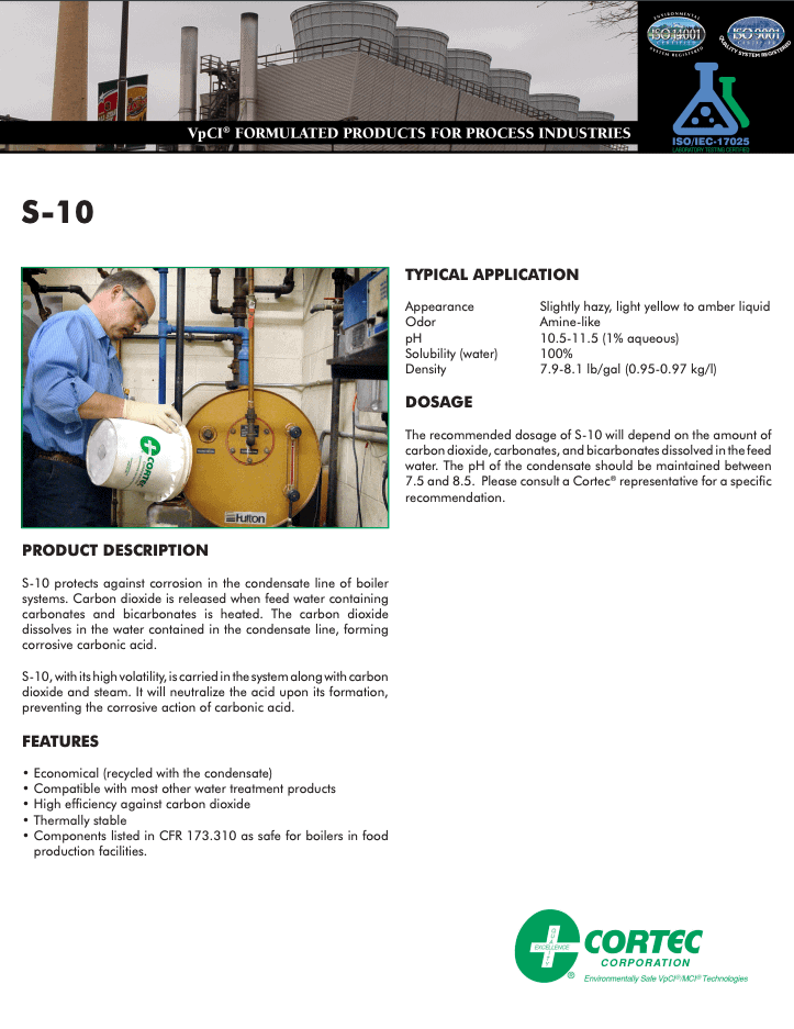 S-10 Series - Cortec Water Treatment