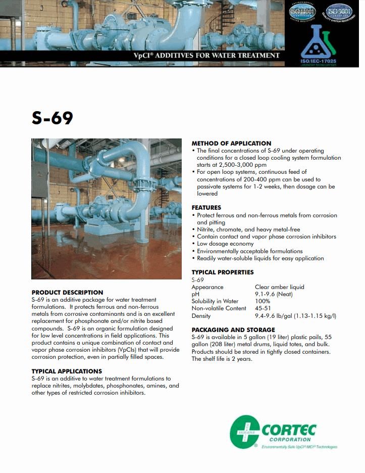 S-69 Series - Cortec Water Treatment