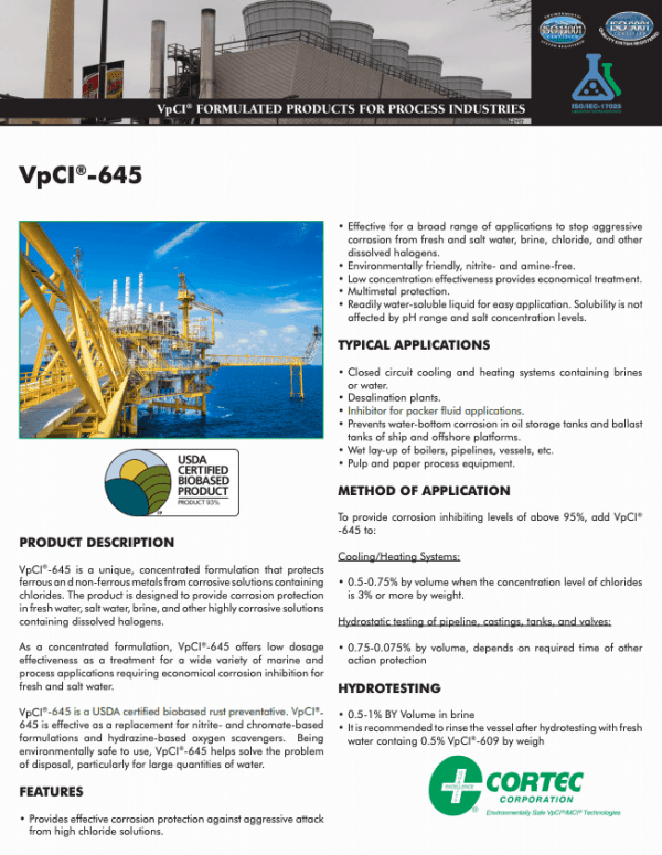 VpCI®-645 - Cortec Water Treatment