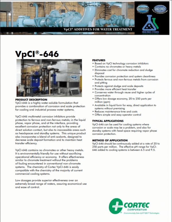 VpCI®-646 - Cortec Water Treatment