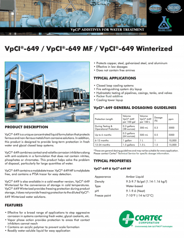 VpCI®-649 Series - Cortec Water Treatment